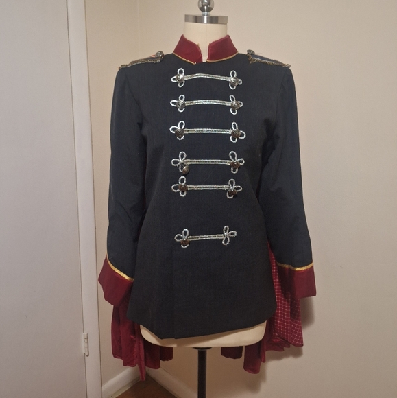 Jackets & Coats | Theater Coal Grey And Red Military Field Jacket With ...